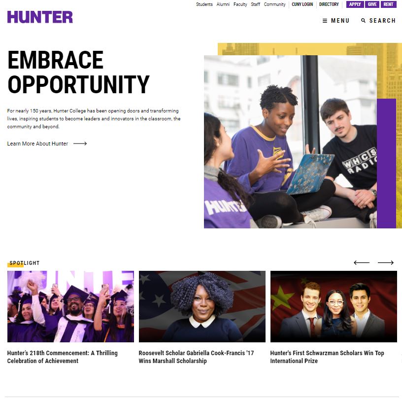 HUNTER COLLEGE WEBSITE GETS AN “EXTREME MAKEOVER” – DEBRA WEXLER